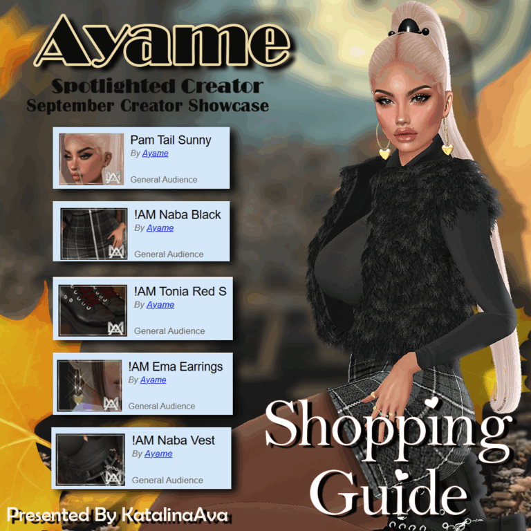 Spotlighted Creator Shopping Guide: AYAME – IMVU Insider